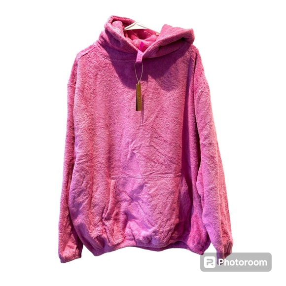 SKIMS | Swim | Skims Terry Cover Up Oversized Hoodie Neon Orchid Pink ...